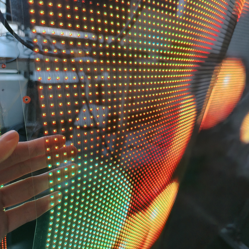 Flexible Transparent LED Film Screen P5 for Outdoor Displays Advertising Video Walls Digital ...