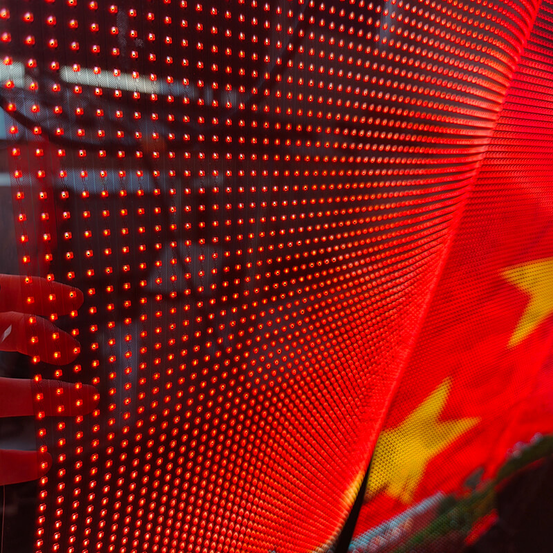 Flexible Transparent LED Film Screen P5 for Outdoor Displays ...